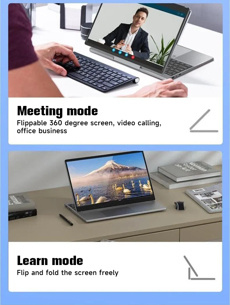 New Design Laptop 15 Inch with 360 Degree Rotary Touch Screen