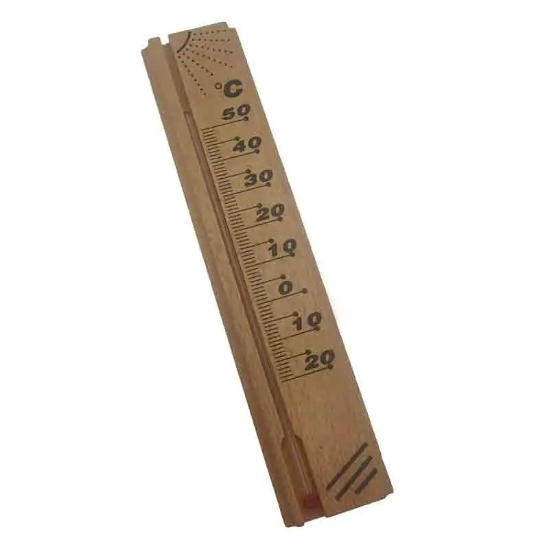 Garden Wooden Outdoor Wall-Mounted Thermometer Temperature Monitor ...