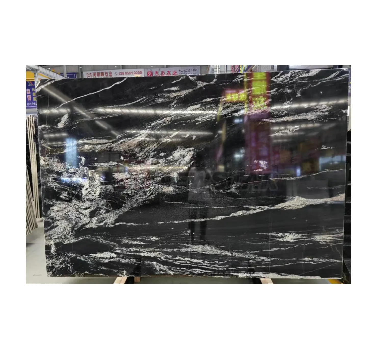 Newstar Marble Slab Nature Cosmos Black Granite Marble Stone For Wall ...