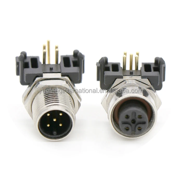 Ip67 Ip68 5 Pin A Code Waterproof Welded Pcb Panel Mount Singal Plug ...