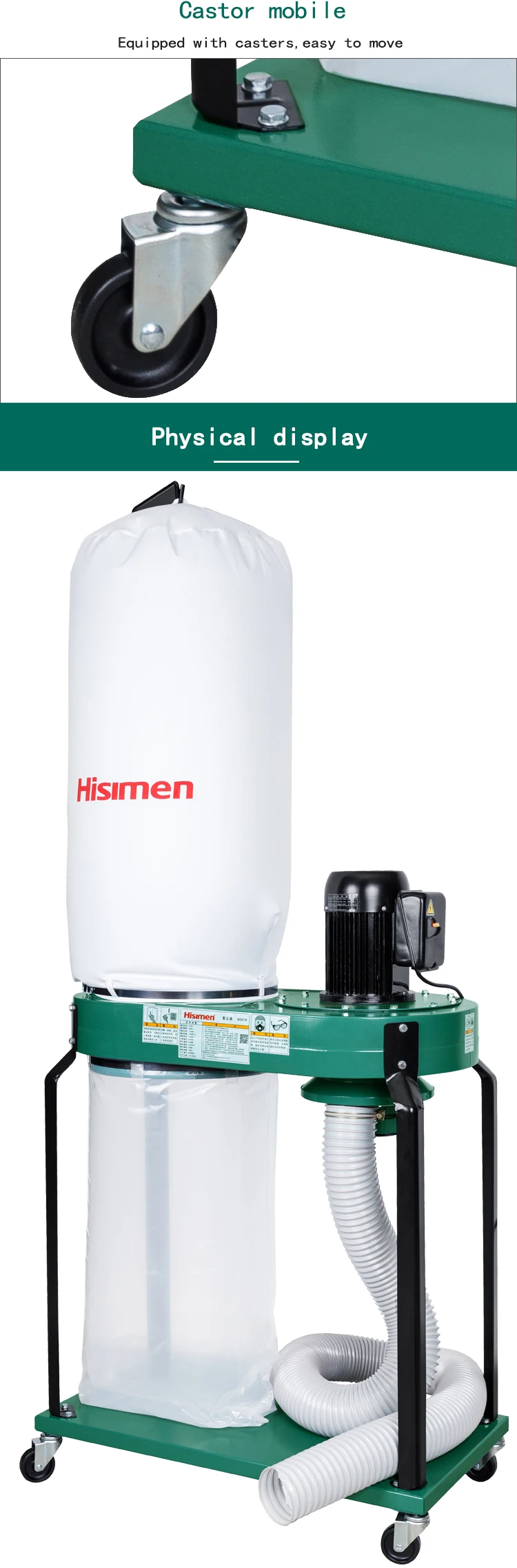 1350w 330l Portable Wood Dust Collector - Buy Hisimen dust Collector ...