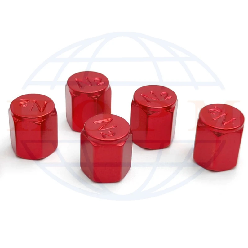 Universal Red Color Aluminum Alloy Tire Valve Cap 12.5*9.4mm