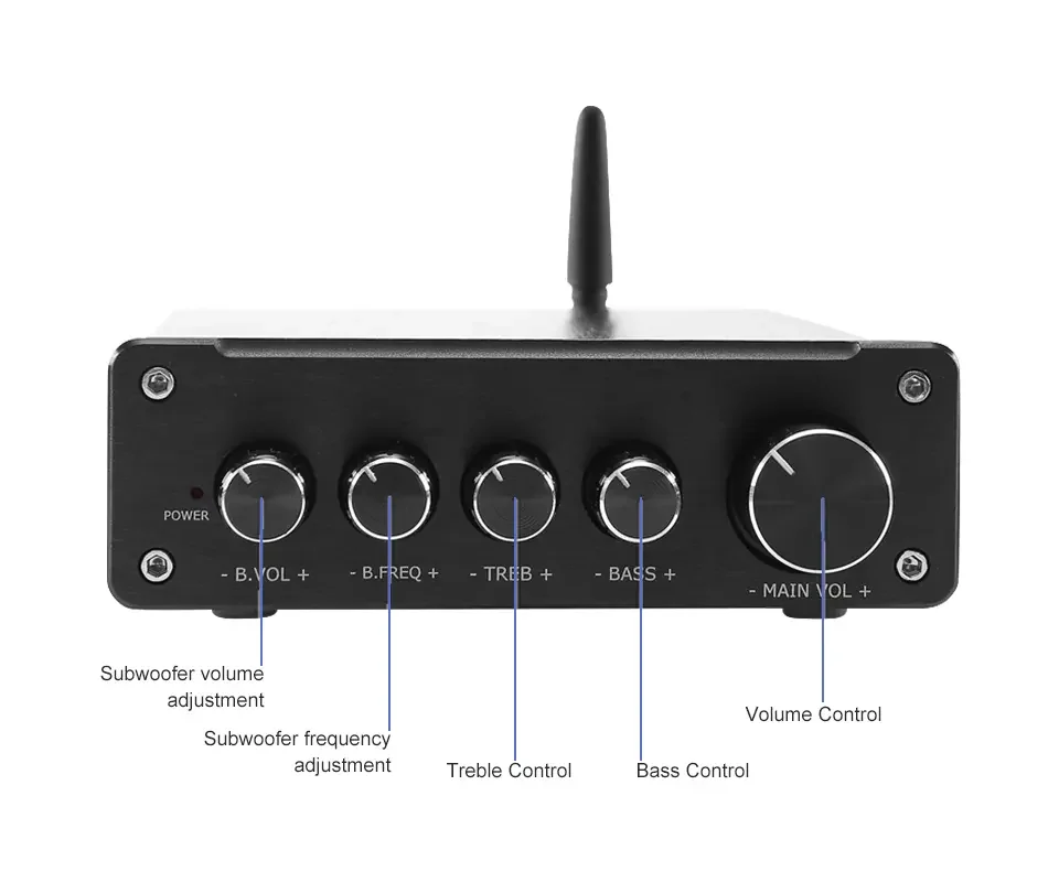 2.1 Channel Bass Treble 2*120W Audio Amp 240W Subwoofer