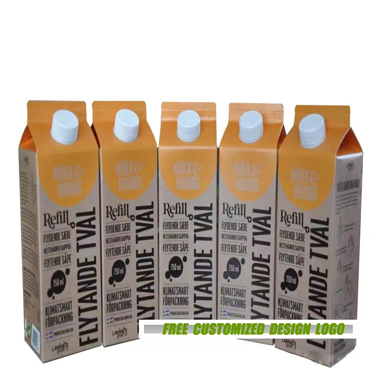 1000ml Paper Cardboard Bottle Carton Milk/juice Packaging Box