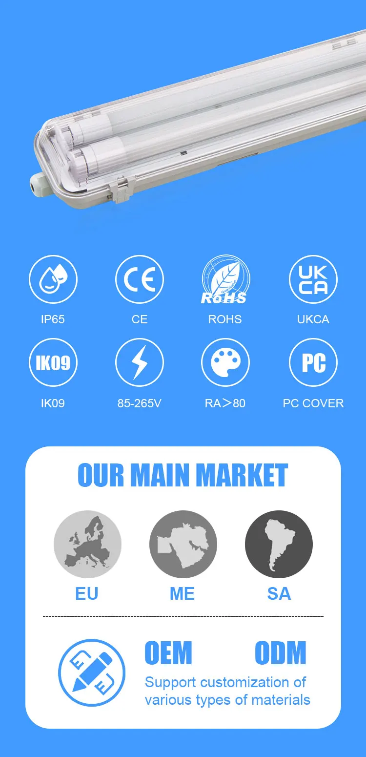 Outdoor Led T8 Tube Ip65 Waterproof Tube Lamp 2ft 4ft 5ft Led Triproof ...