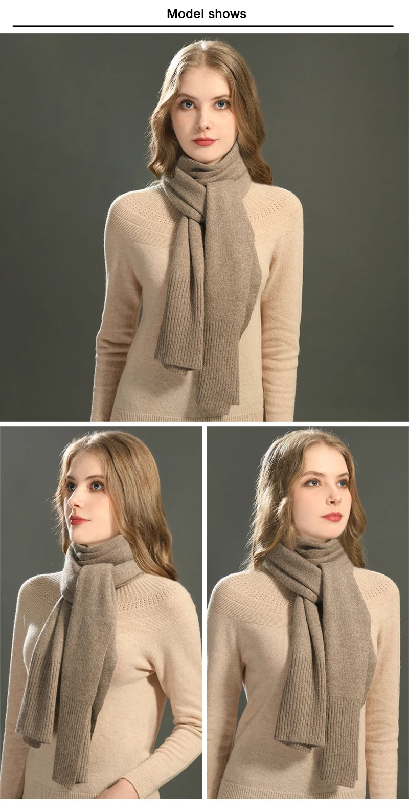 Thick Soft Women Wool Scarf Shawls Cape Long Stylish Warm Custom Luxury ...