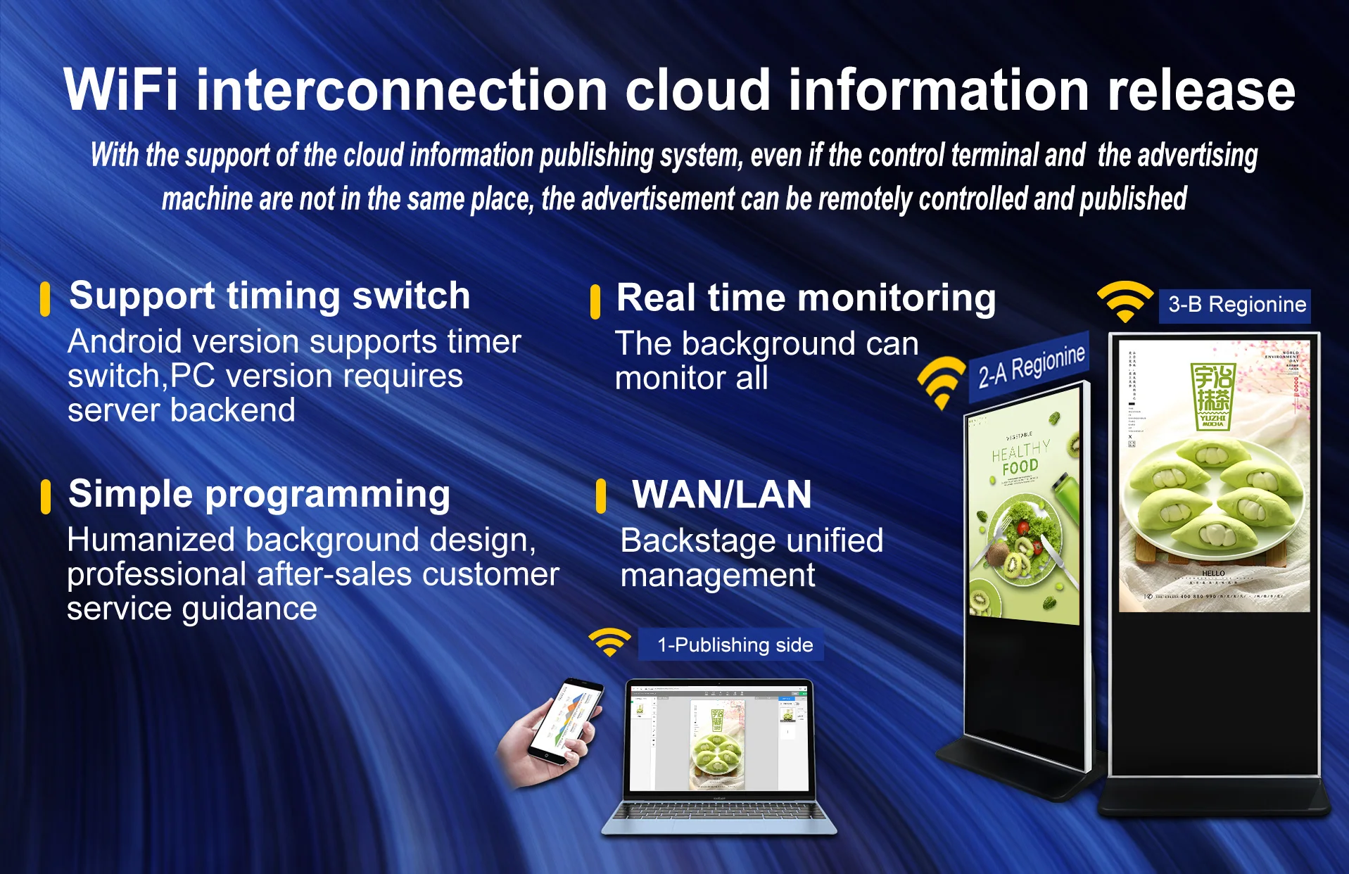 43 Inch Floor Standing Totem Kiosk Touch Screen Wifi Free Standing ...