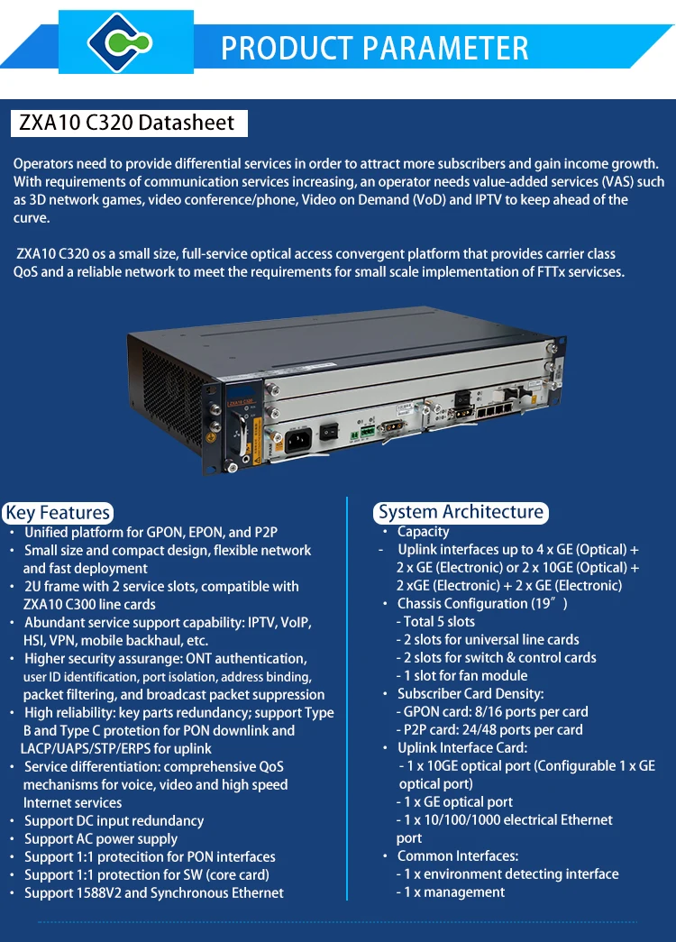 Brand New 16 Pon Slots Cheap And High Quality Olt Epon Gpon Zxa10 Olt ...