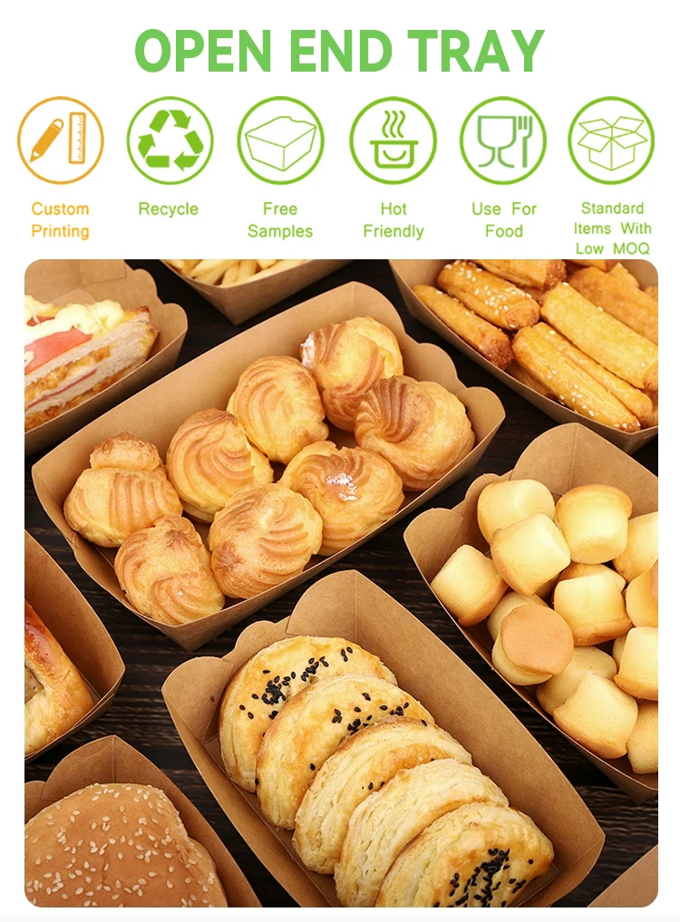 Fast Food Paper Tray Kraft Paper Food Tray Accepting Customization And ...