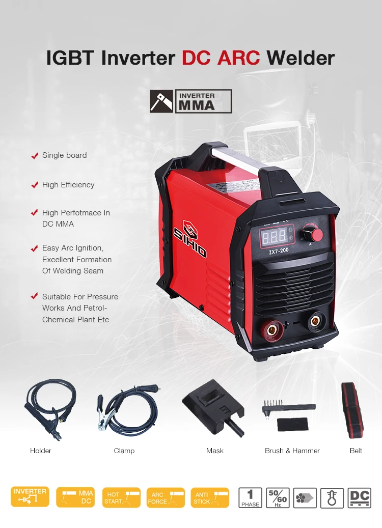 Sihio Igbt Zx7 250 Amp Aluminium Gasless Mma 200 Dc Welder Portable ...