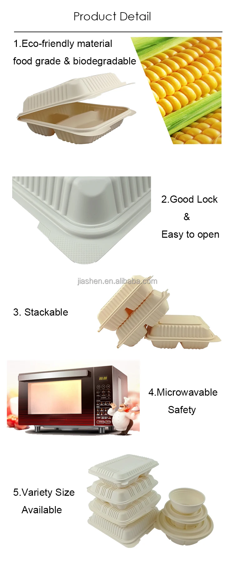 Eco- Friendly 8x8" 3-compartment Clamshell To Go Box Disposable Plastic ...