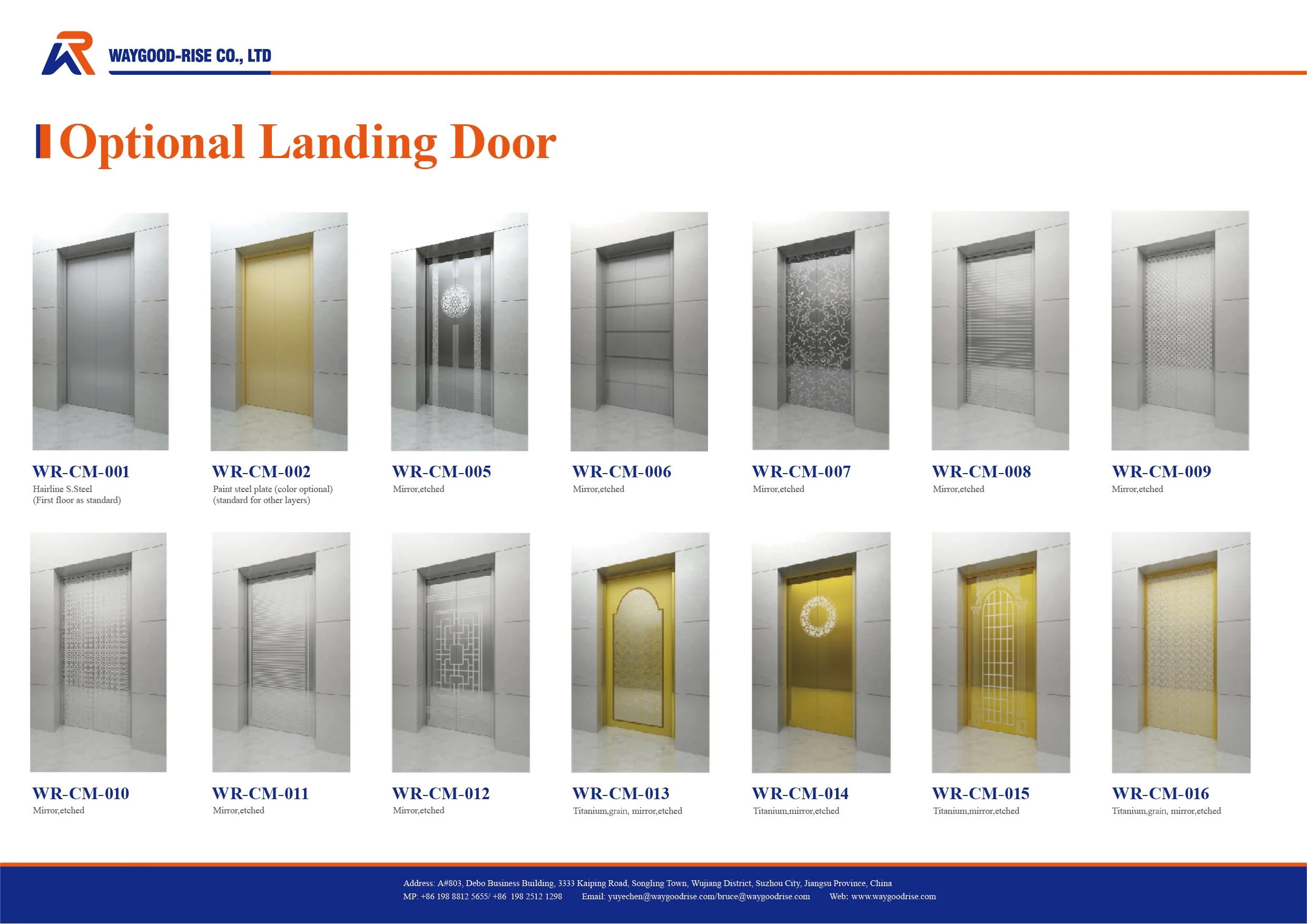 Elevator Cabin Door Panel Landing Door Panel Sts Hairline 304 Etching Painted Golden Rose Golden ...