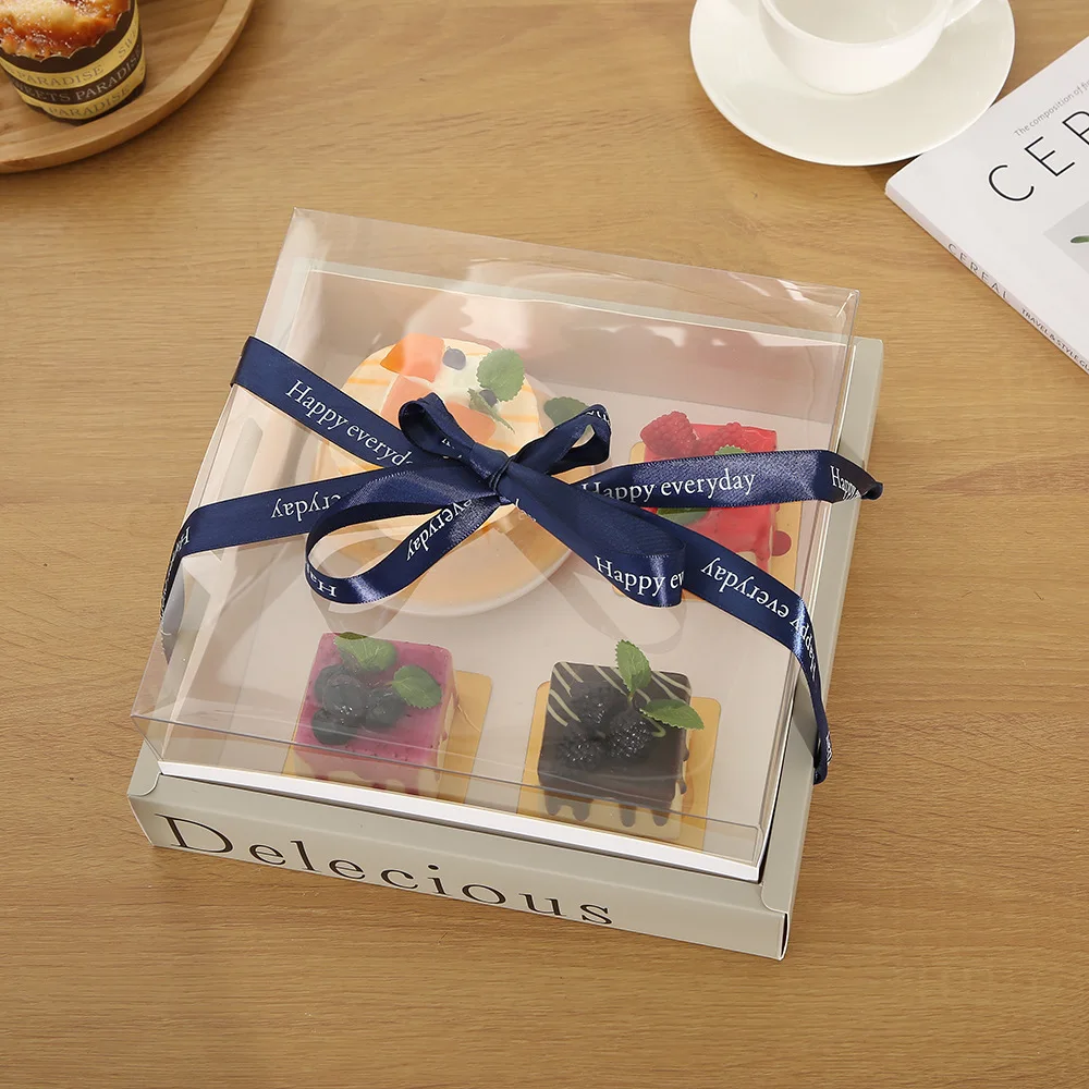 Transparent Paper Treat Boxes Cake Container Clear Cupcake Dessert ...