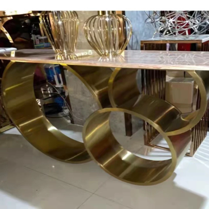 Modern luxury white gold Italian console style mirrored finished ...