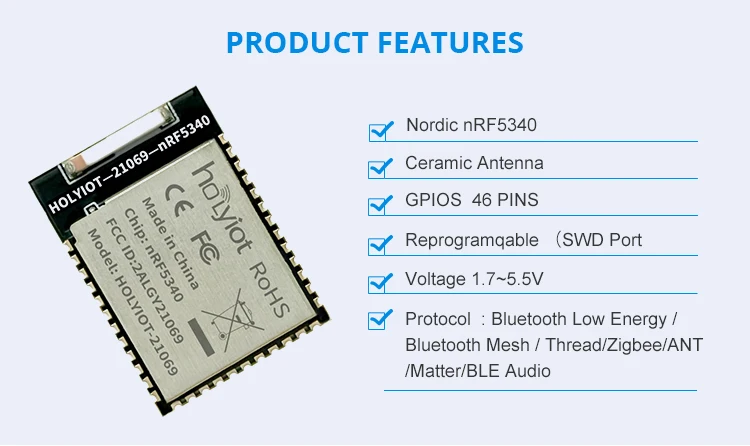 Good Quality Bt Blue Tooth 5.0 Nrf5340 Ble Module - Buy Nrf5340,Blue ...