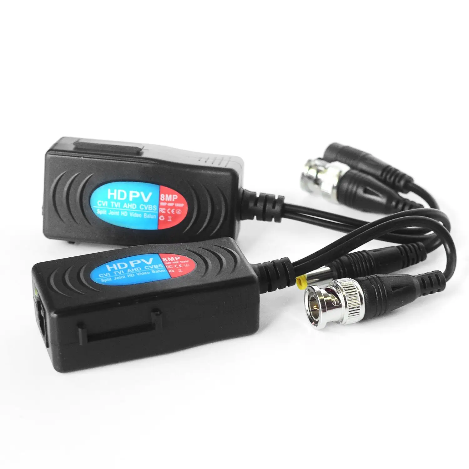 Cctv Video Balun Hd 8Mp Connector Transceiver Dc Rca Bnc to Rj45 3 in 1 ...