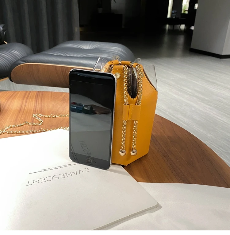 Wholesale Bucket Bag Cute Candy Splice Pu Chain Purse Drawstring ...