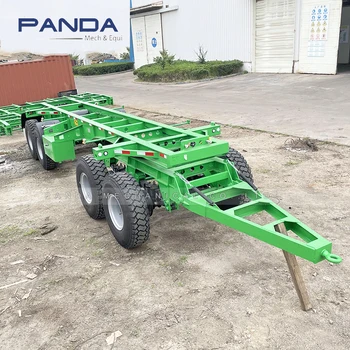 4 Axles Drawbar Full Skeleton Semi Trailer 40ft Chassis Draw Bar ...