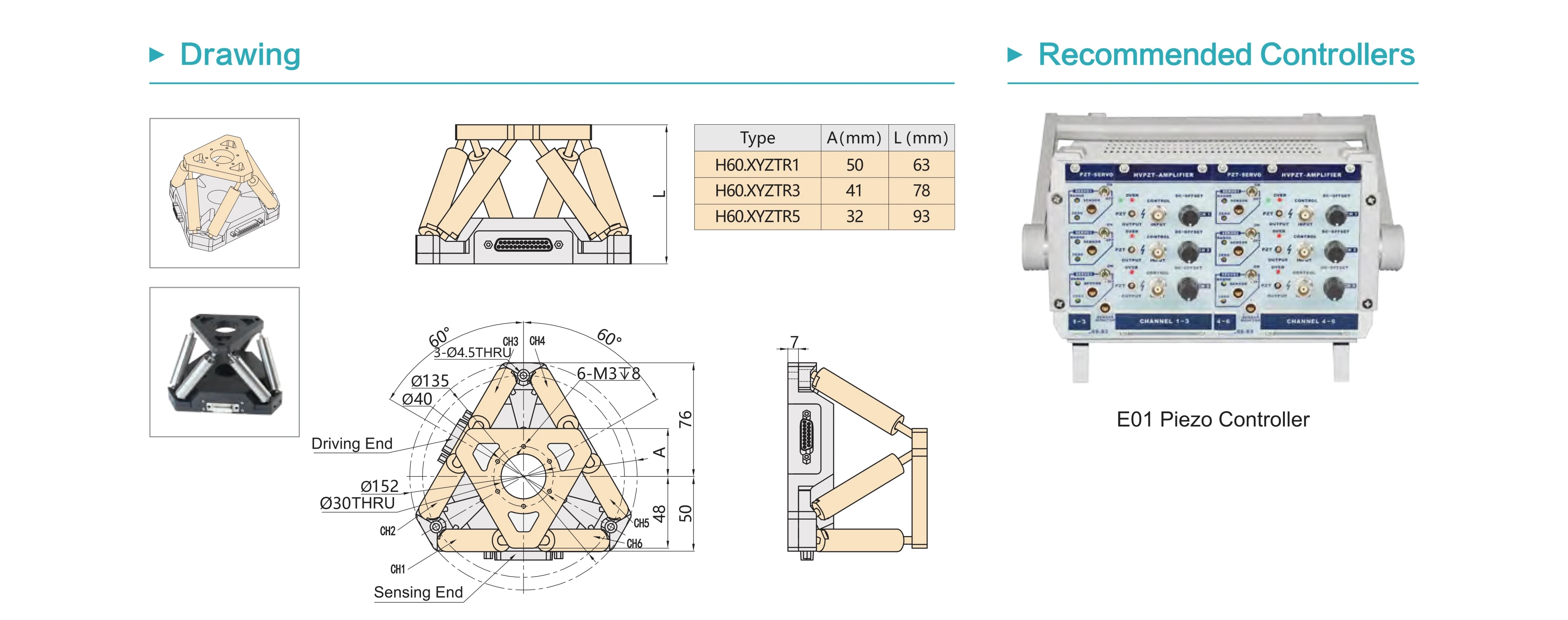 H60 Piezo Hexapod - Precision 6-Axis Motion Control