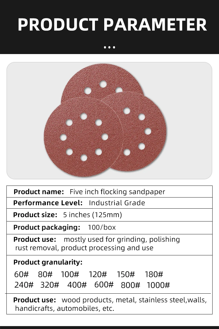 125mm Non Porous Orbital Sanding Discs Abrasive Sand Disc Aluminum ...