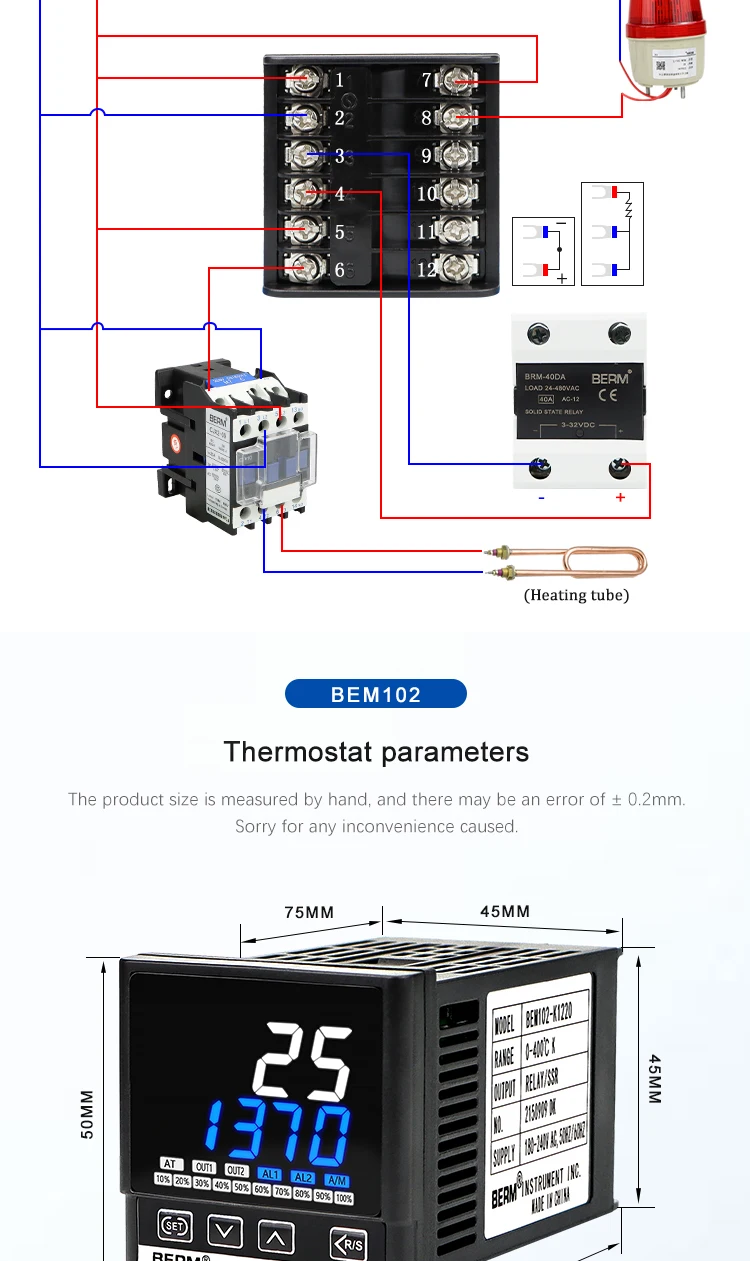 Digital Pid Intelligent Temperature Controller 50*50mm Relay/ssr Output ...