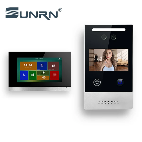 7" Lcd Hand Free Multi Apartments Rj45 Connection Ip Door Video ...