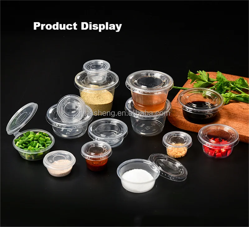 Premium Disposable Plastic Sauce Boxes with Lids -Leak-Proof Condiment ...