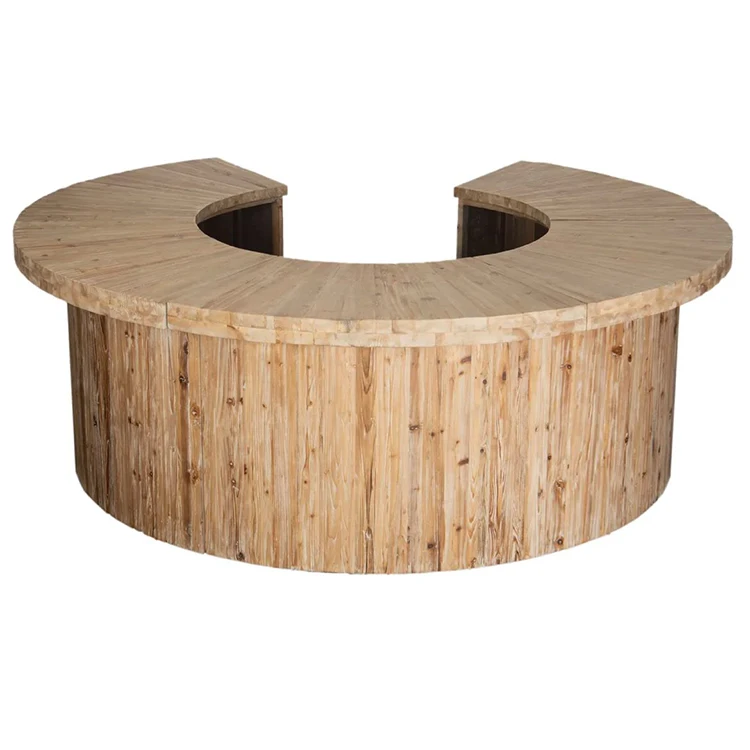 Hot Sales Reclaimed Fir Rustic Style Wooden Round Bar For Event And ...