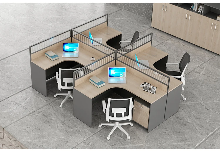 Modern 2-6 Person Office Modular Cubicle Workstation with Extendable ...
