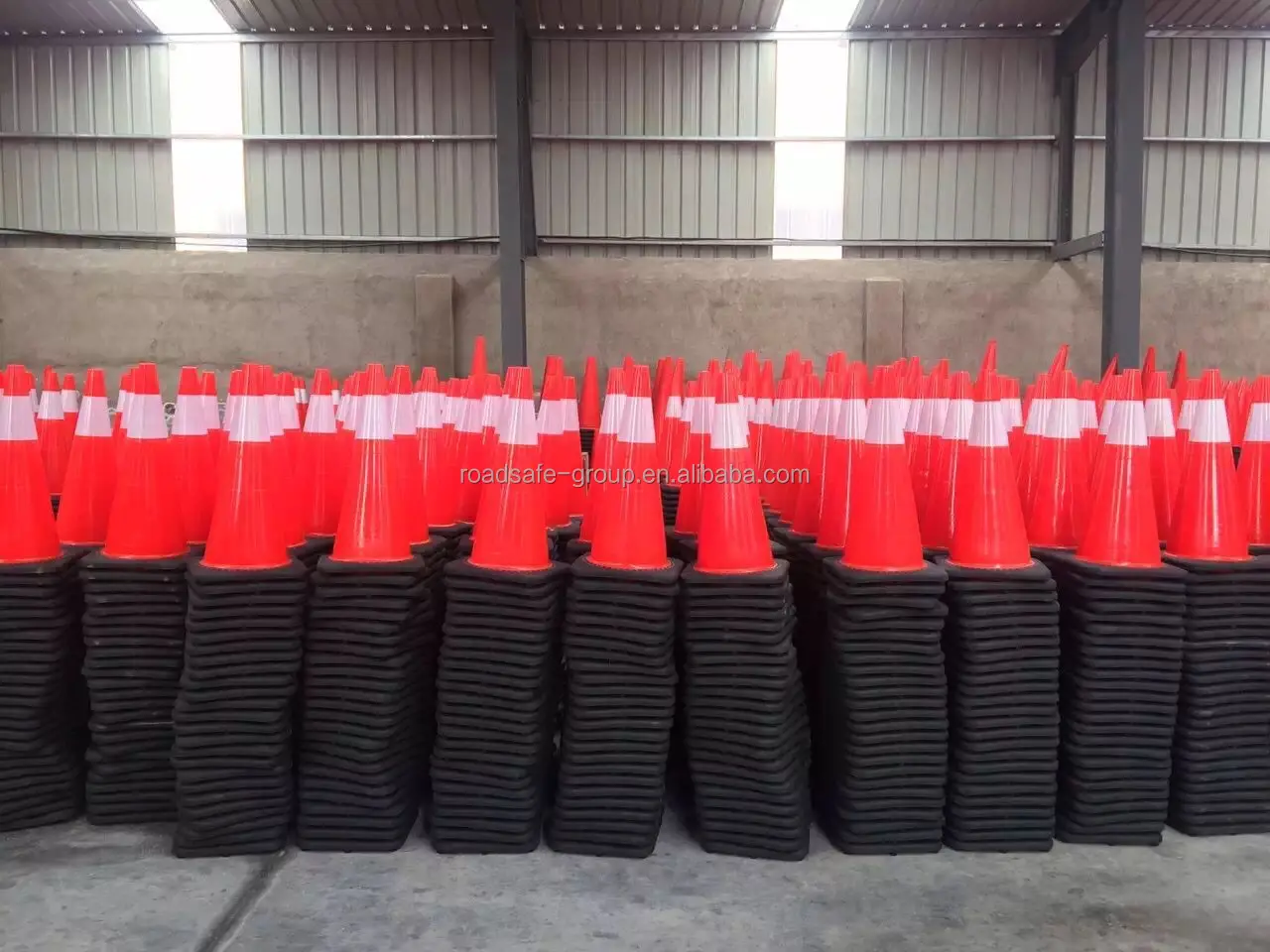 Road Safety Cones Black Base Warning Traffic Cones Reflective Tape Pvc ...