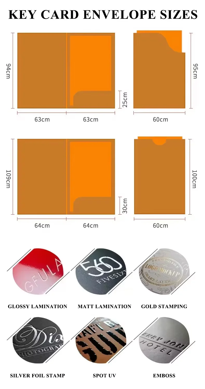 Custom Printed Card Holder Hotel Key Card Sleeve Paper Business ...