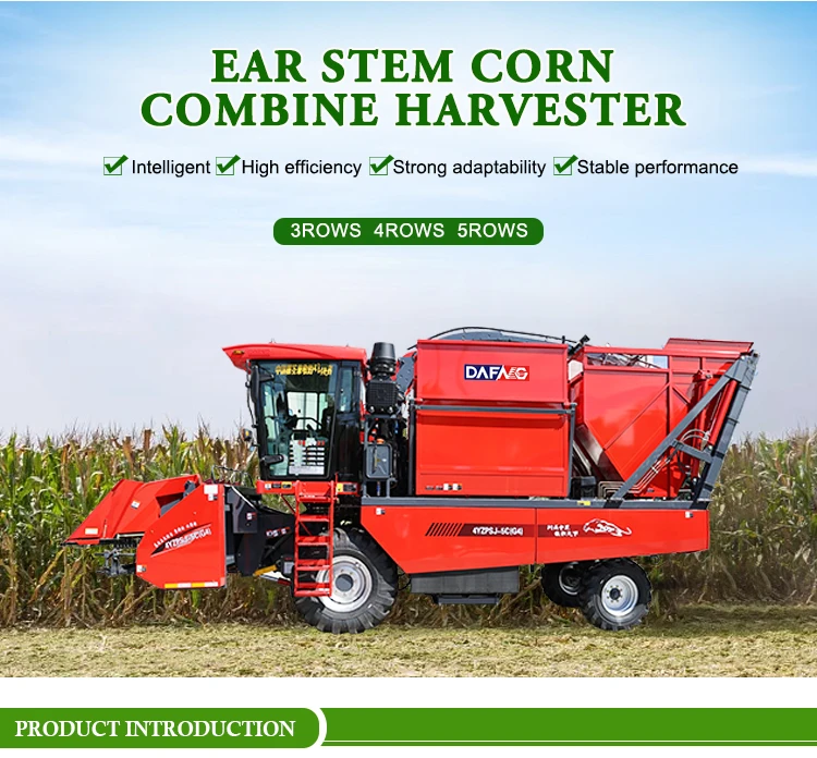 High Efficiency Agricultural Corn Maize Combine Harvester Corn Straw ...