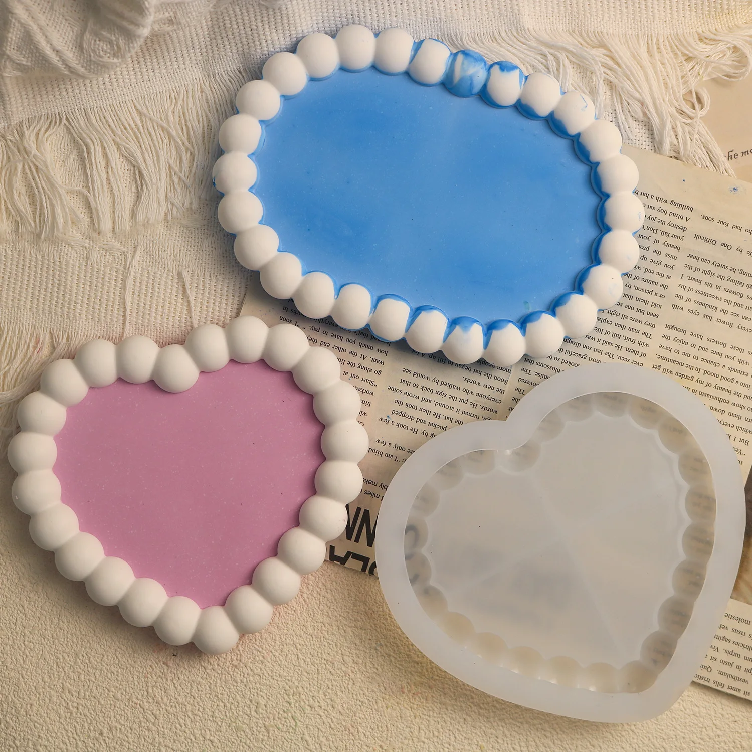 INTODIY Geometric Bubble Resin Gypsum Plaster Coaster Tray Mold Anti ...