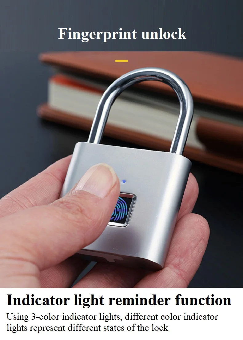 Smart Digital Alarm Fingerprint Pad Lock And Smart Biometric ...