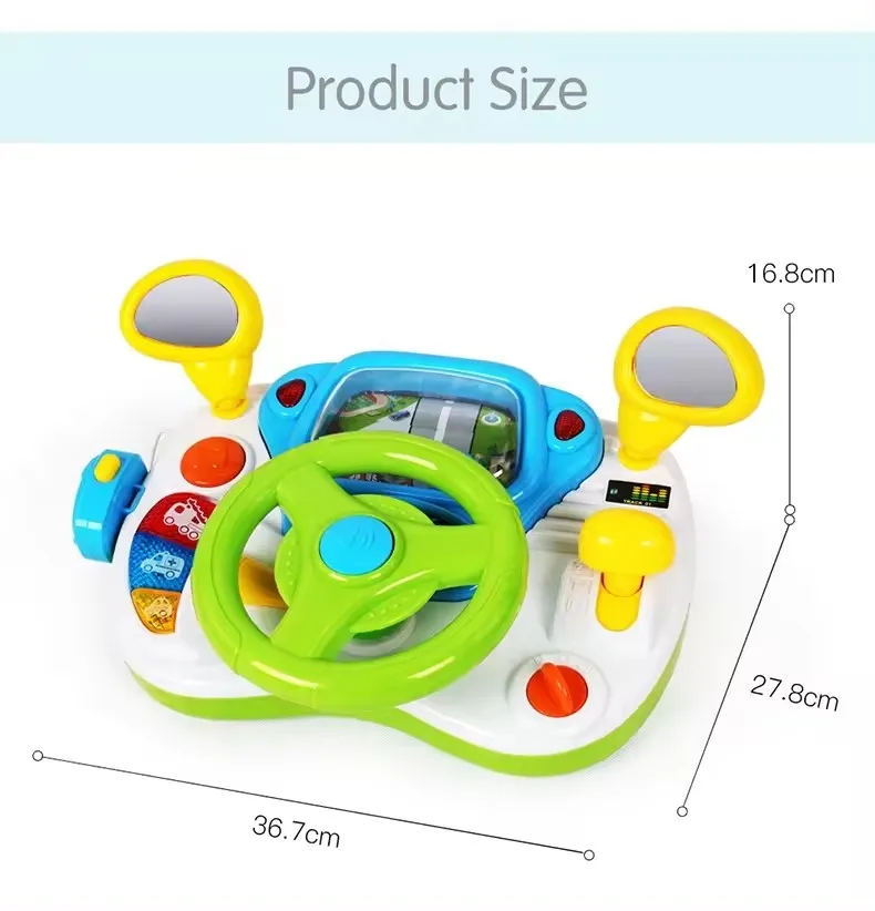 Early Educational Electronic Baby Toys Kids Steering Wheel Toy Driving ...
