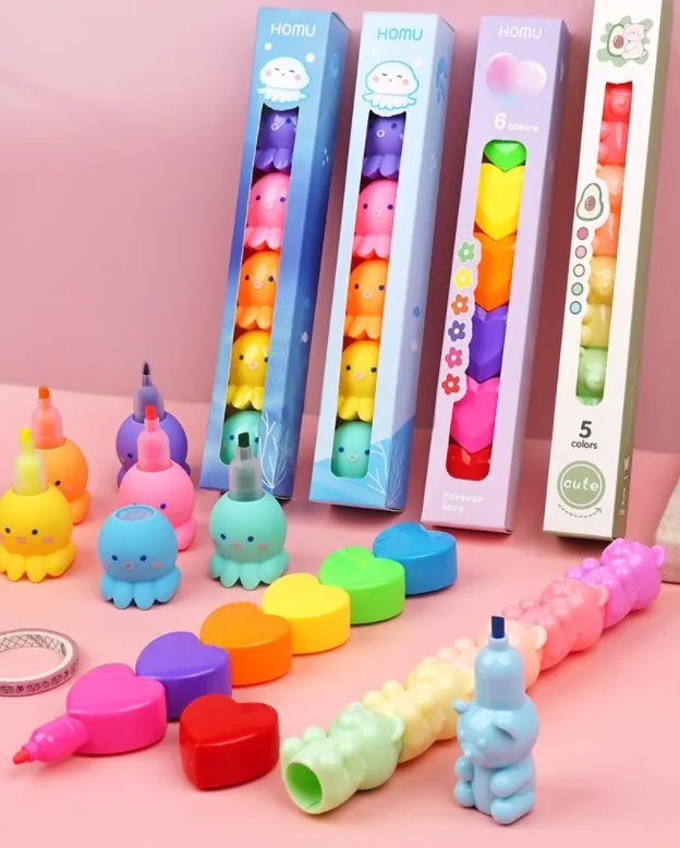 New Korean Creative Gifts 6 Color Scented Marker Pen Mini Cute Kawaii ...