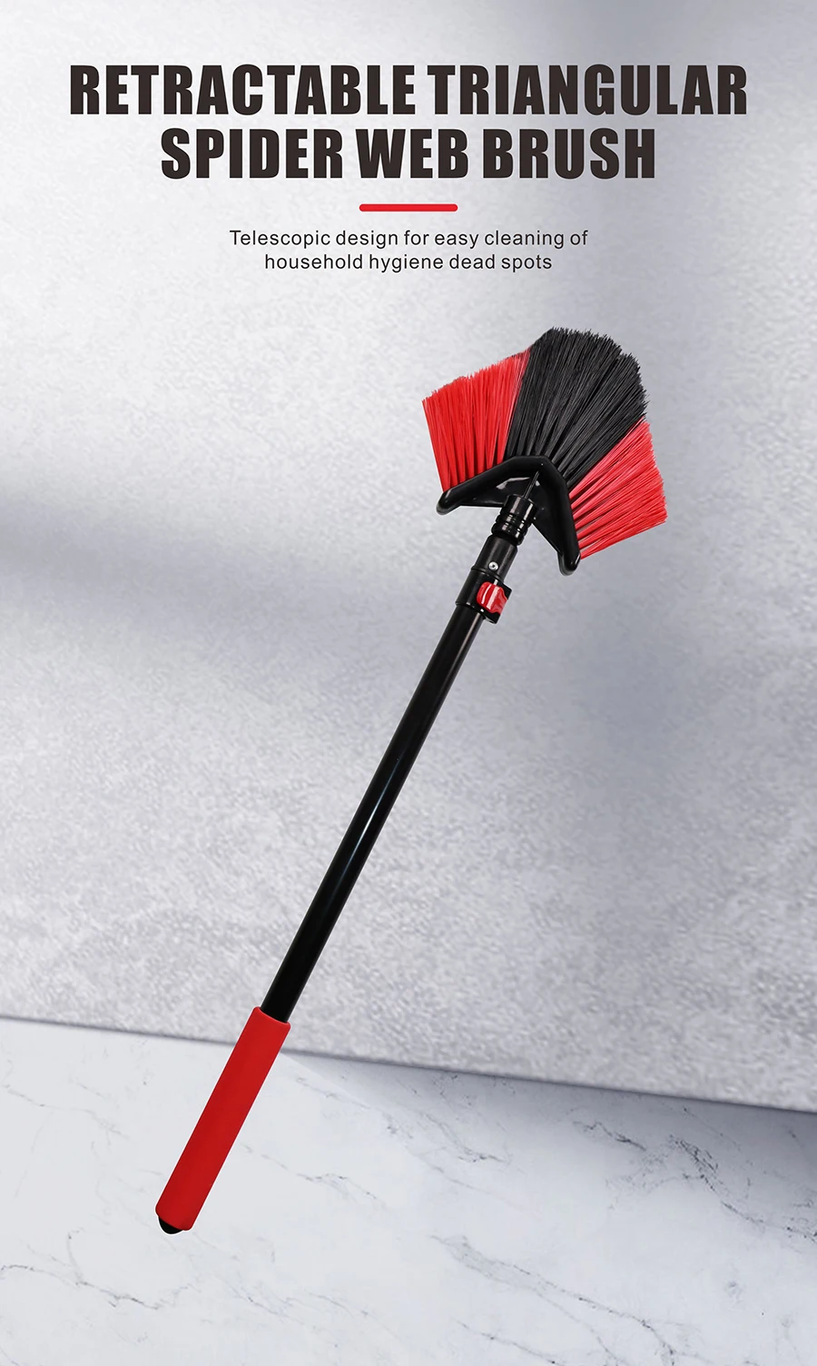 Angled Cobweb Brush With Extending Telescopic Long Handle Cleaning ...