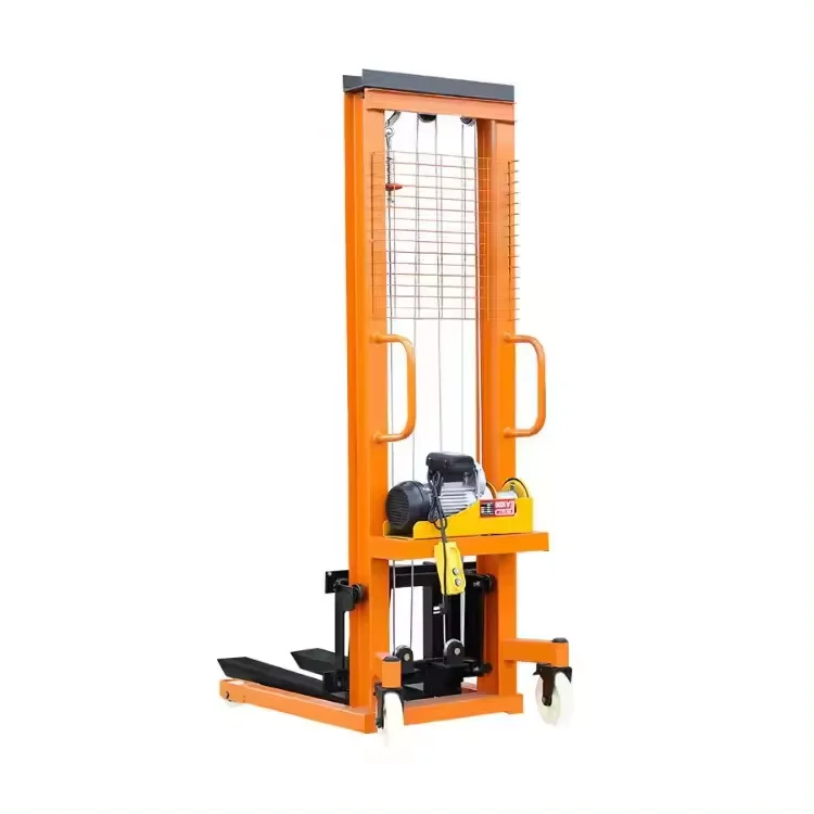 Electric Hydraulic Forklift 1 Tons Stacker Small Loading And Unloading Truck Hand Push Forklift ...