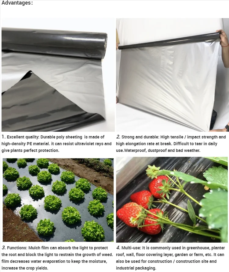 Agricultural Mulch Film Plastic Ground Cover Plastic Mulch For Planters ...