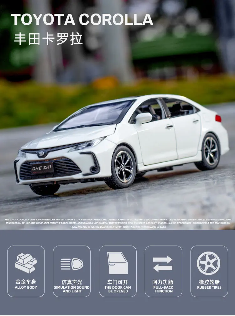 Die Casting 1:32 Car Model Simulation Sound Light Pullback Metal ...