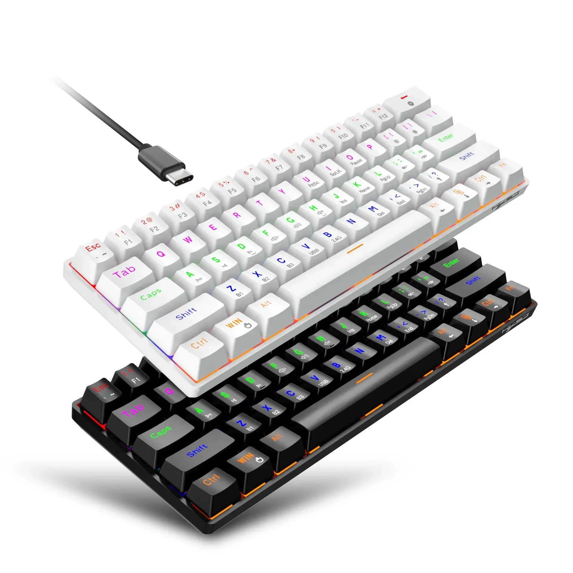 60 Percent Mechanical Gaming Keyboard Ergonomic Durable Detachable Type ...