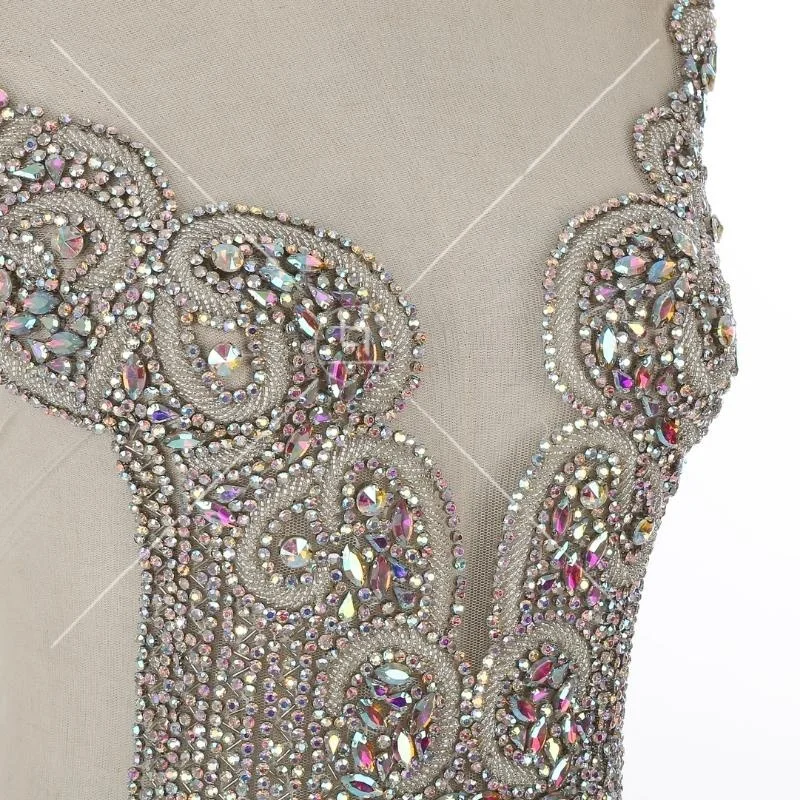 Rhinestones Bodice Glass Flat Applique For Bodice Sew On Crystals Lx920 ...