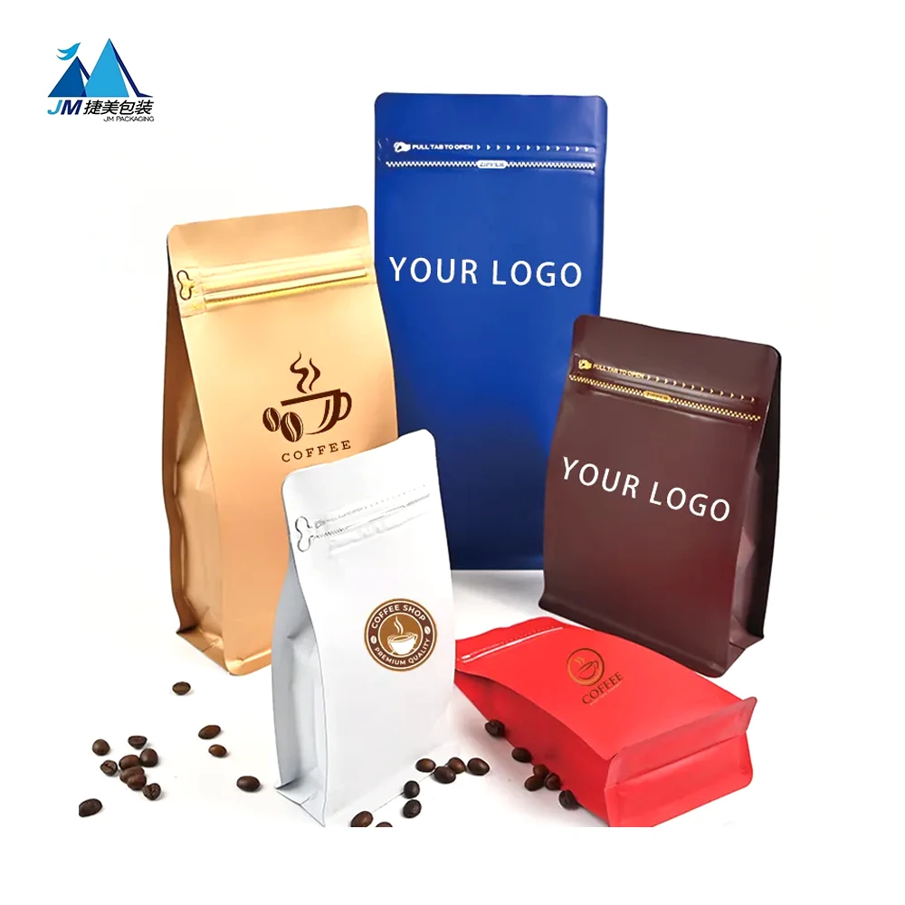 Customized Brown Coffee Packaging Bags with Zipper for Coffee Beans ...