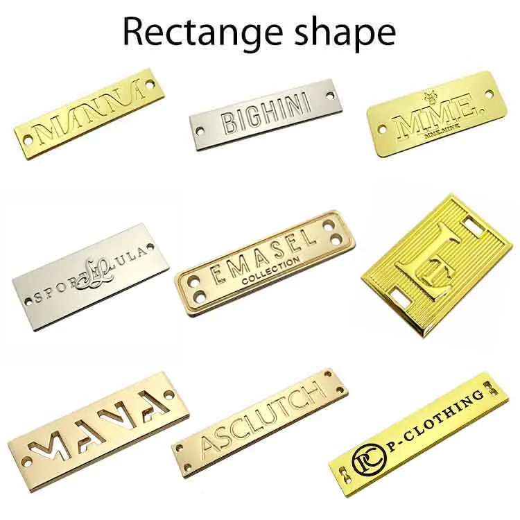 Custom Engraved Brand Logo Sew Metal Labels for Garments