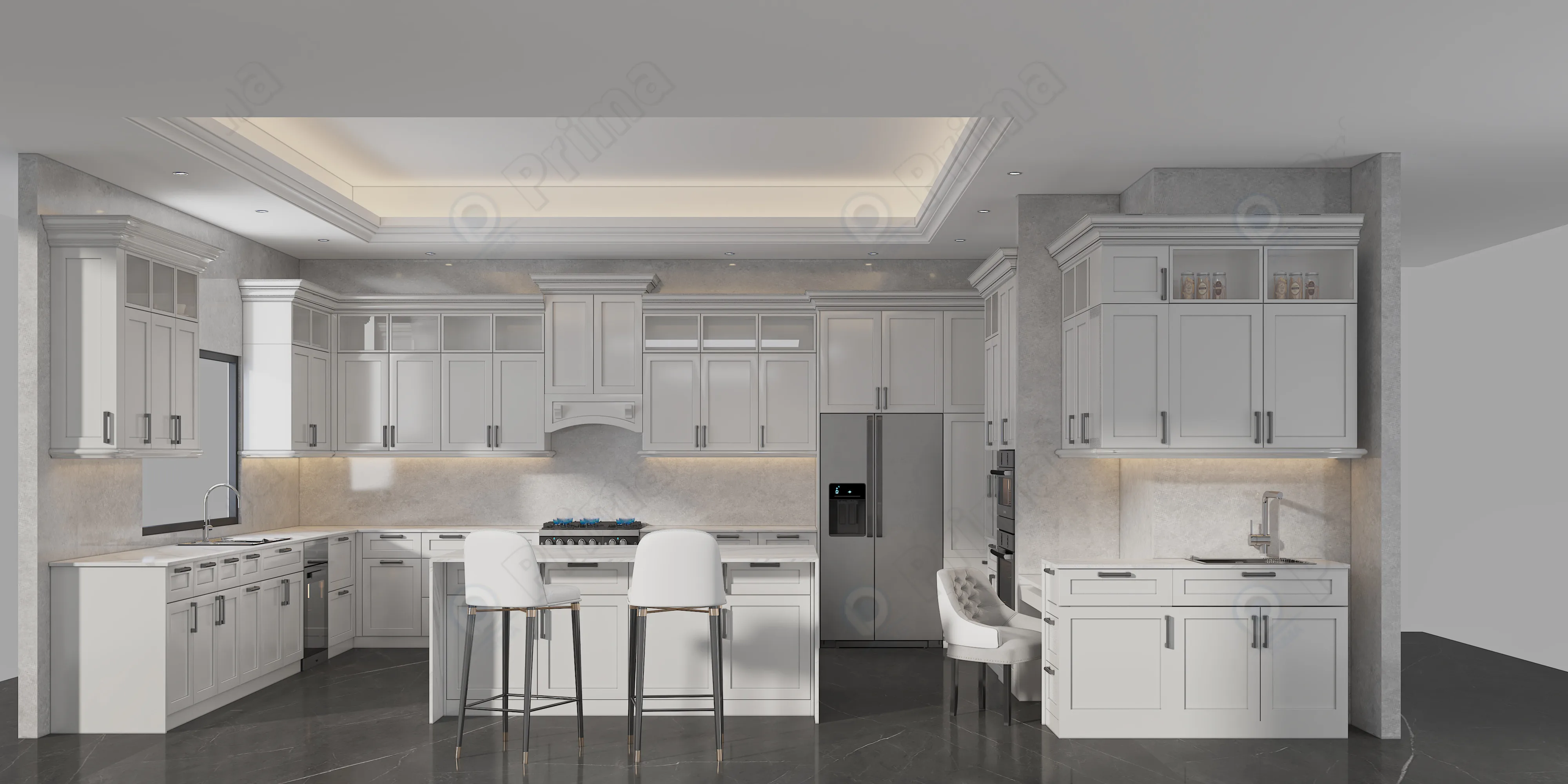 Prima Modern High End Kitchen Design Luxury Oak Shaker Door Cupboard ...