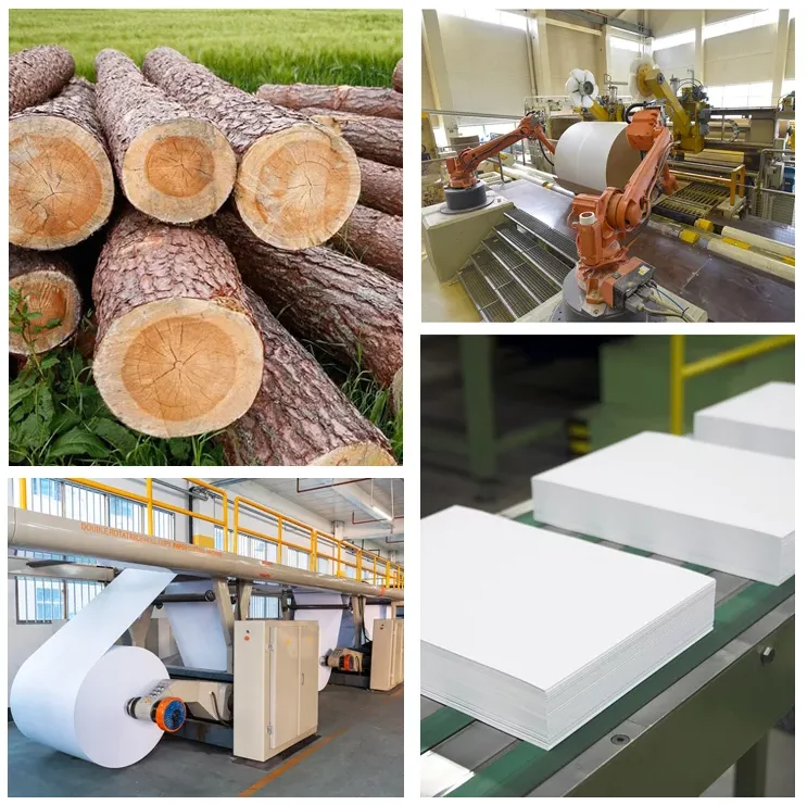 Wholesale Wood Pulp Printing Paper White A4 Size 500 Sheets 70 75 80 ...