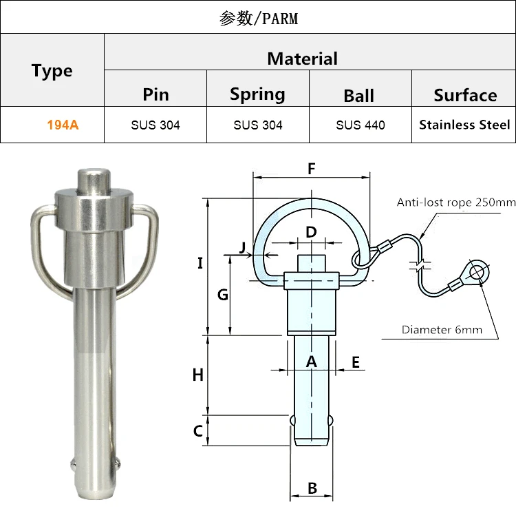 Diameter 5-25mm Stainless Steel Button Type Ring Handle Quick Release ...