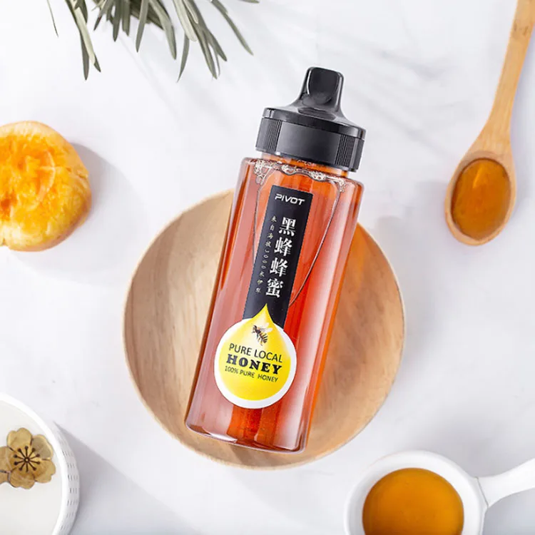 Clear PET Plastic Squeeze Cylinder Honey Bottles for Ketchup & More