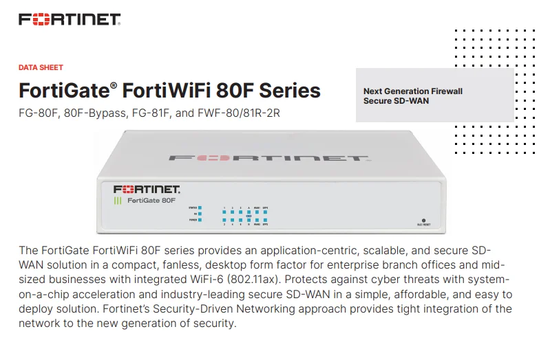 Fortigate Fg-81f Next Generation Firewall 8 X Ge Rj45 Ports,2 X Rj45 ...