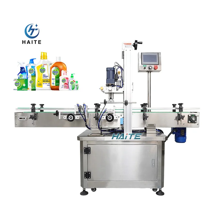 Full Automatic Linear Conveyor Cap Feeder Single Head 4 Wheels Plastic ...